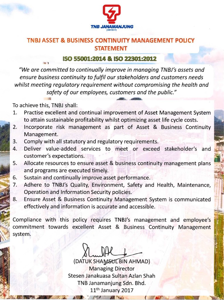 Management Systems And Policies TNBJ